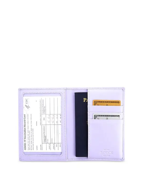 ROYCE NEW YORK Rfid Blocking Vaccine Card Travel Wallet - Lavender