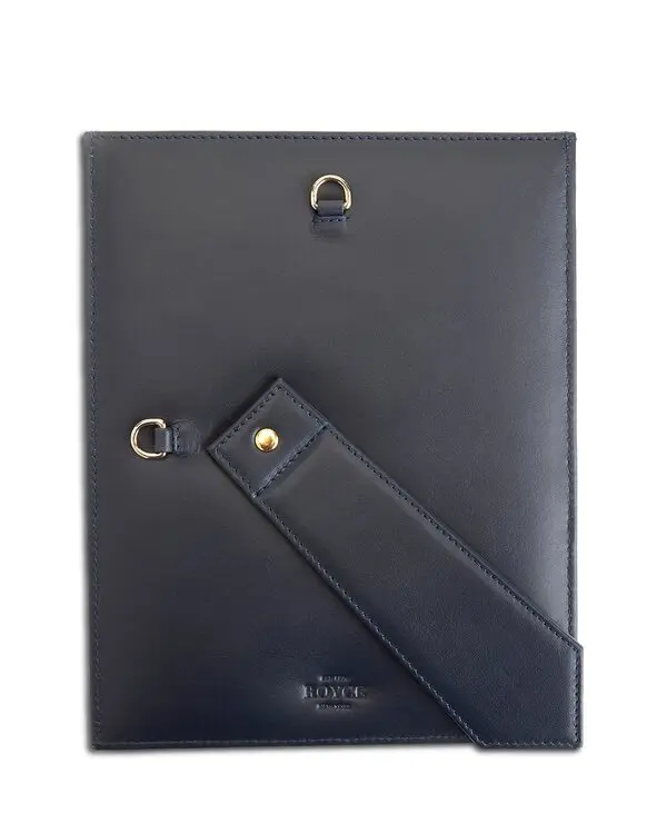 ROYCE NEW YORK Leather Picture Frame - Navy Blue