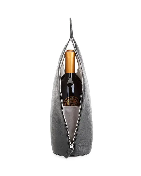 ROYCE NEW YORK Leather Wine Tote - Black