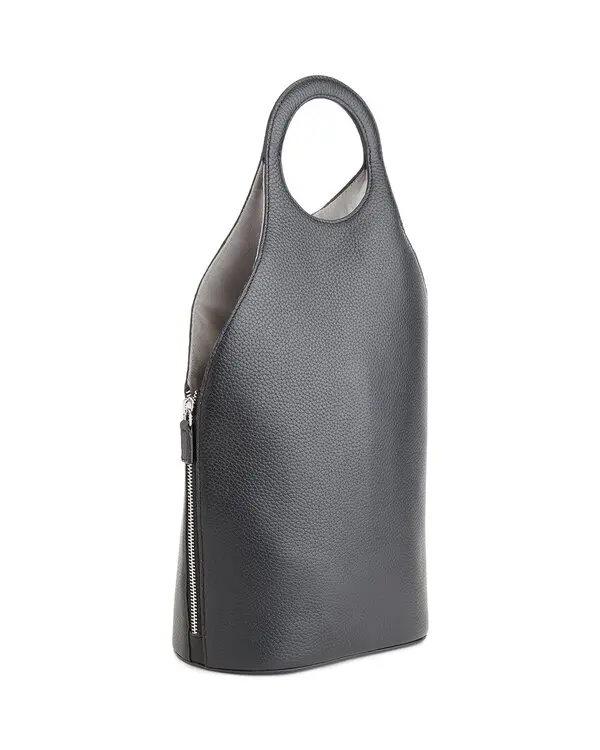 ROYCE NEW YORK Leather Wine Tote - Black