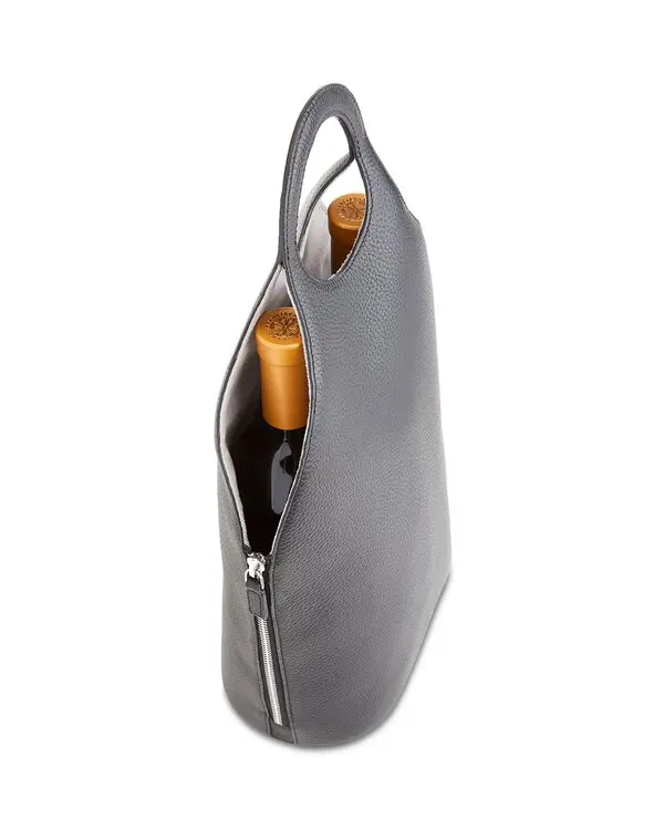 ROYCE NEW YORK Leather Wine Tote - Black