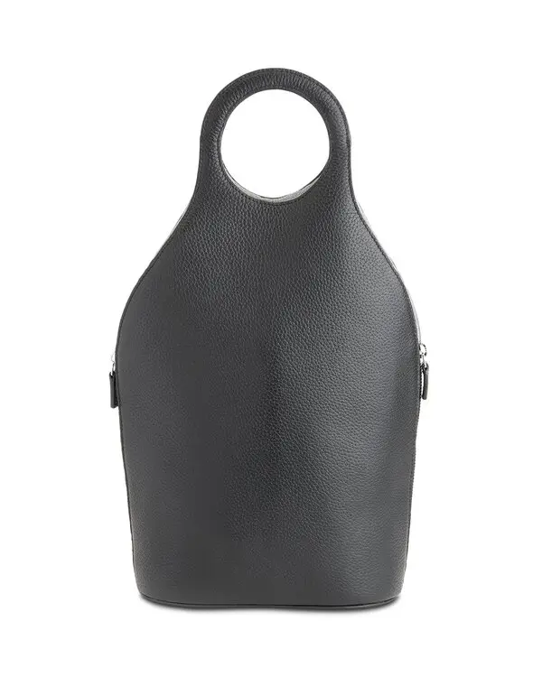 ROYCE NEW YORK Leather Wine Tote - Black