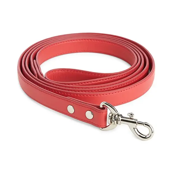 ROYCE NEW YORK Luxe Leather 6' Dog Leash - Red