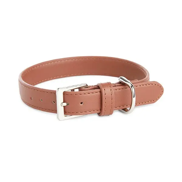 ROYCE NEW YORK Small Luxe Leather Dog Collar - Tan