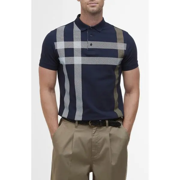 Barbour Blaine Tartan Polo - Navy/ Pine