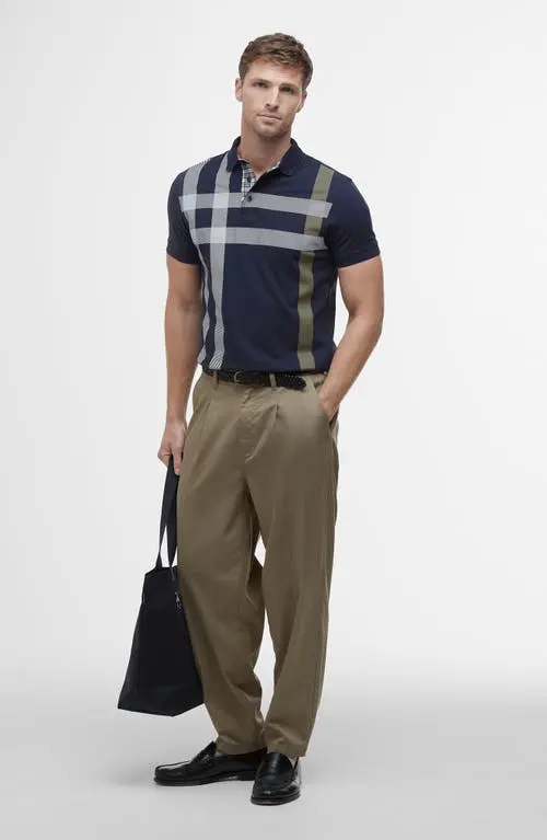 Barbour Blaine Tartan Polo - Navy/ Pine