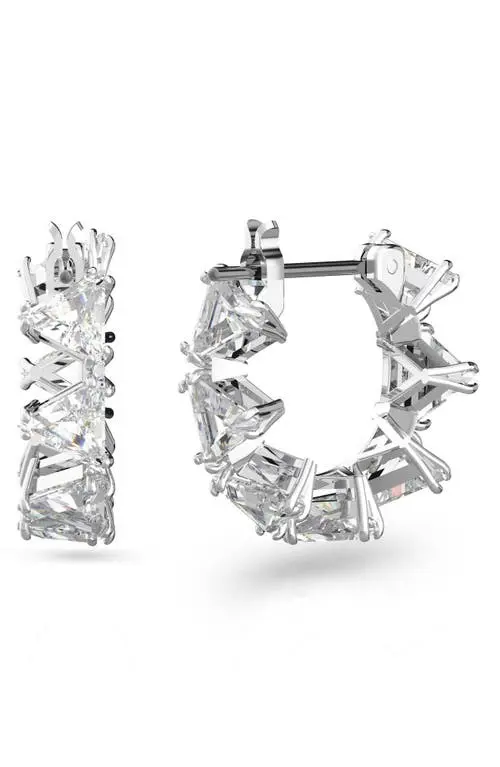 SWAROVSKI Millenia Triangle Zirconia Hoop Earrings - Silver /clear Crystal