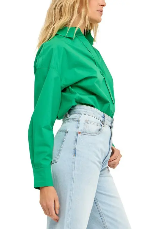 GREY LAB Oversized Cotton Button-up Shirt - Green