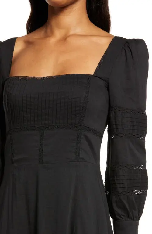 REFORMATION Dolan Long Sleeve Lace-trimmed Dress