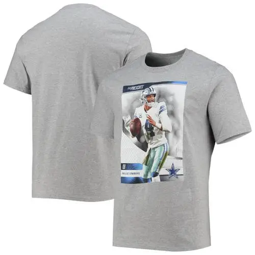 NFL Dak Prescott Heathered Gray Dallas Cowboys Name & Number T-shirt - Heather Gray