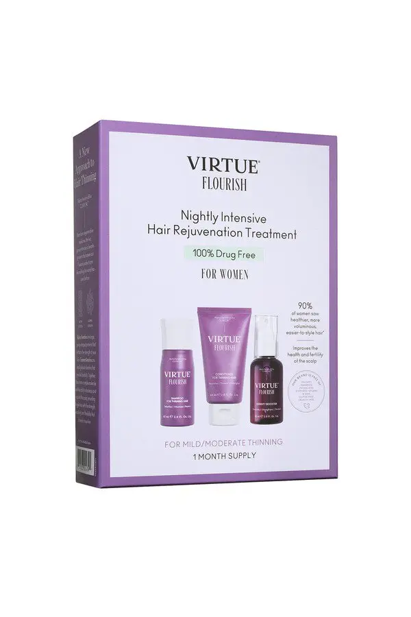 VIRTUE Flourish Nightly Intensive Hair Rejuvenation Treatment 1 Month Supply - Aqua