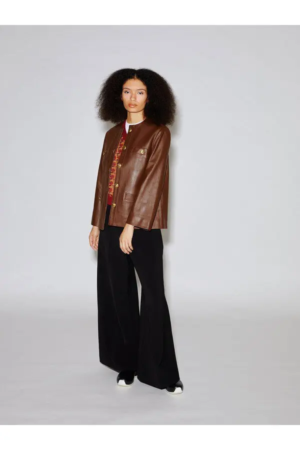 Rosetta Getty Button Pocket Crewneck Jacket