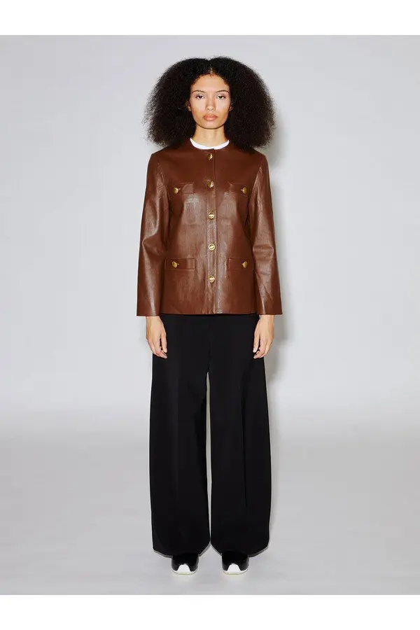 Rosetta Getty Button Pocket Crewneck Jacket