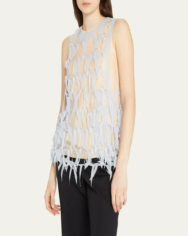 Maison Margiela Lasercut Netter Tank Top - Sky/Blue | Editorialist