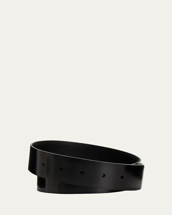 Prada Spazzolato Leather Belt Strap - Nero