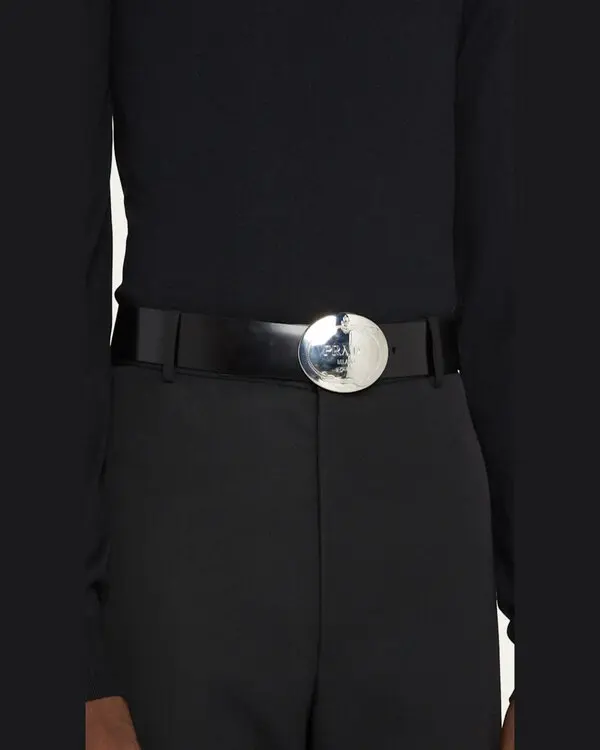 Prada Spazzolato Leather Belt Strap