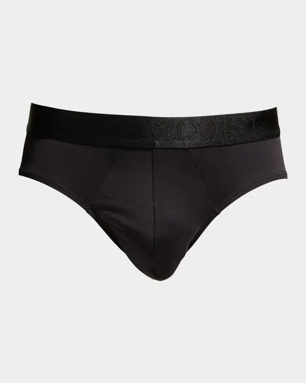 2(X)Ist Apos;s Electric No-show Low-rise Briefs - Black