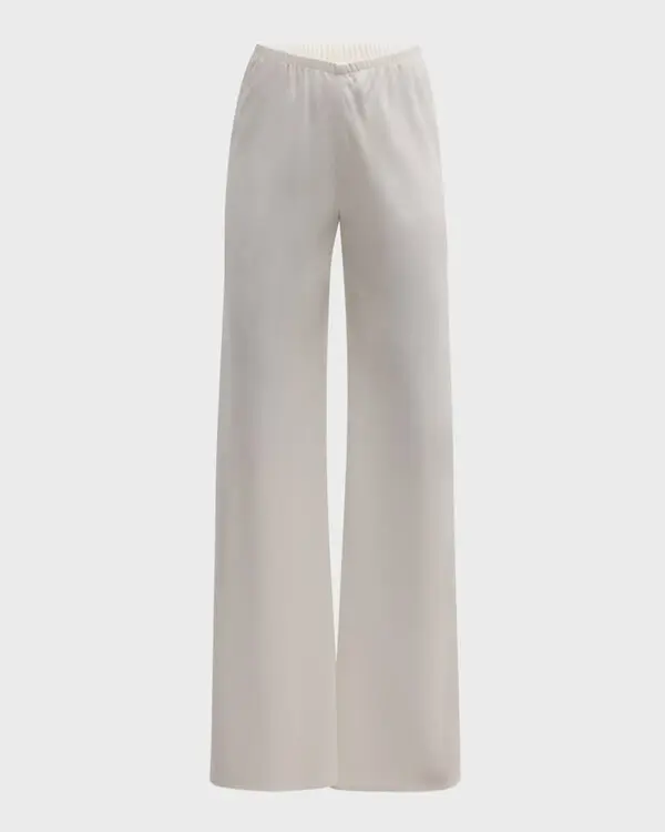 THE ROW Gala Wide-leg Crepe Pants - Navy