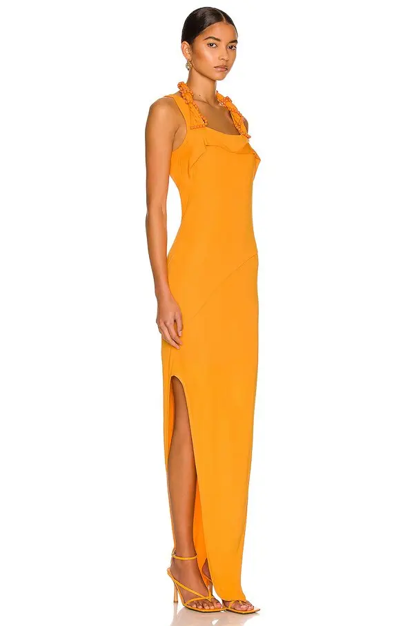 Helmut Lang Twist Dress In Orange