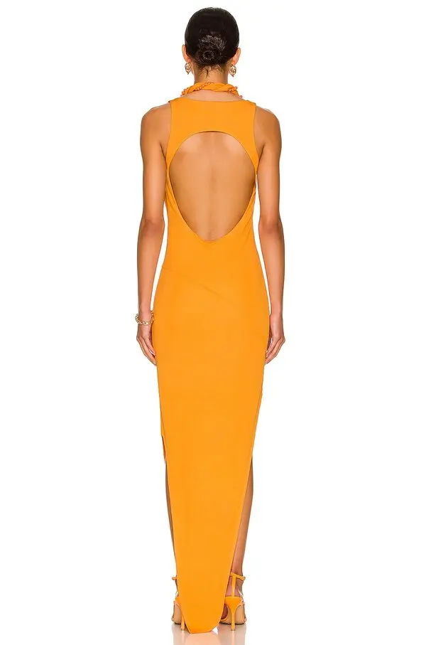 Helmut Lang Twist Dress In Orange