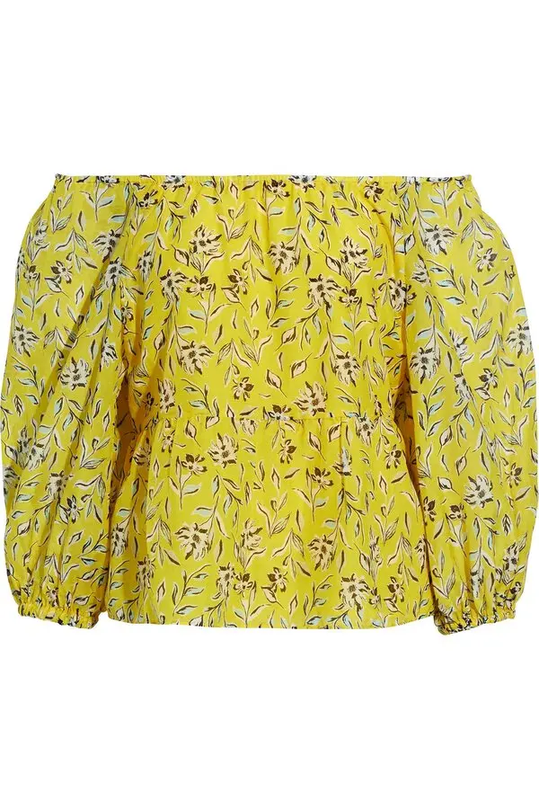 Alice + Olivia Alice Olivia Alta Offthe Shoulder Floralprint Cotton And Silkblend Top