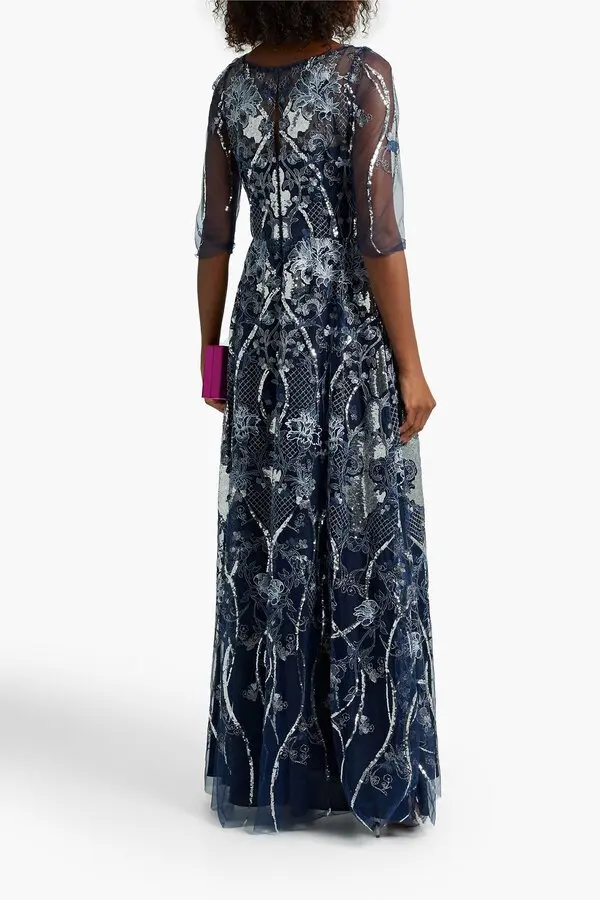 Marchesa Embellished Tulle Gown