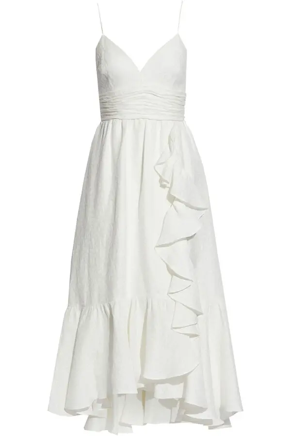lavender silk midi dress Lavender Floral Pleated Halter Midi Dress