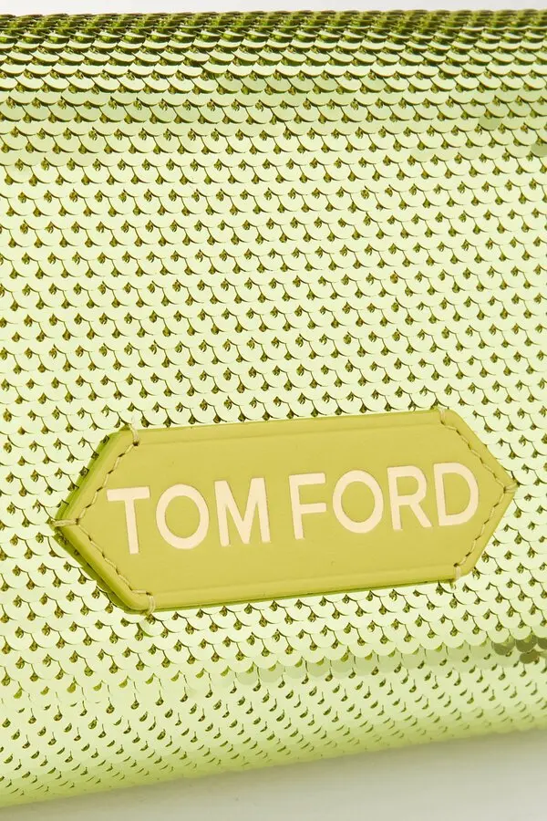 TOM FORD Mini Sequined Metallic Leather Clutch