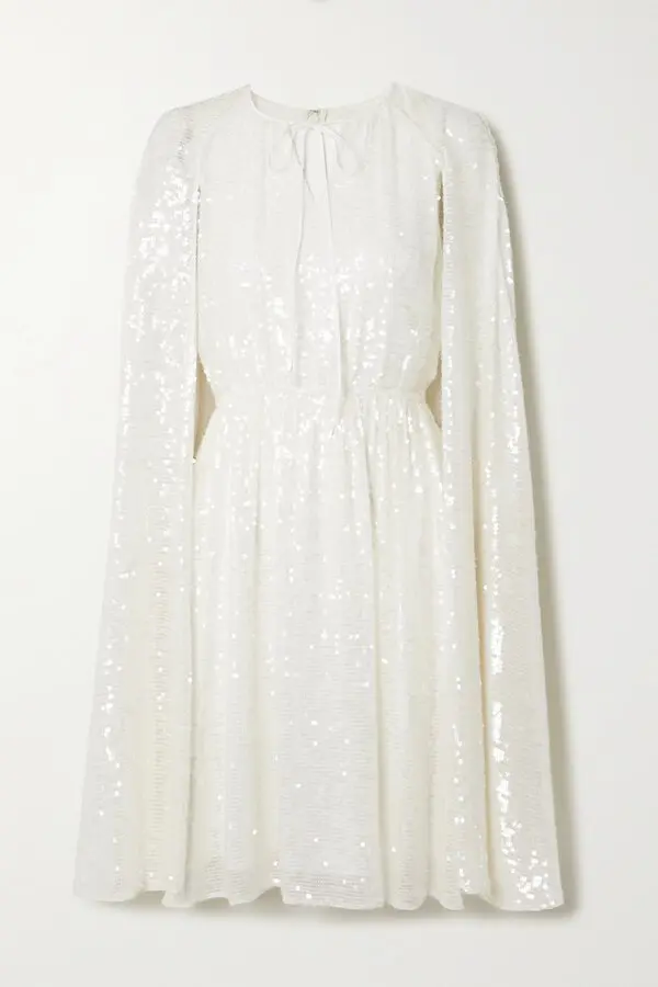 Erdem Austin Cape-effect Sequined Chiffon Midi Dress