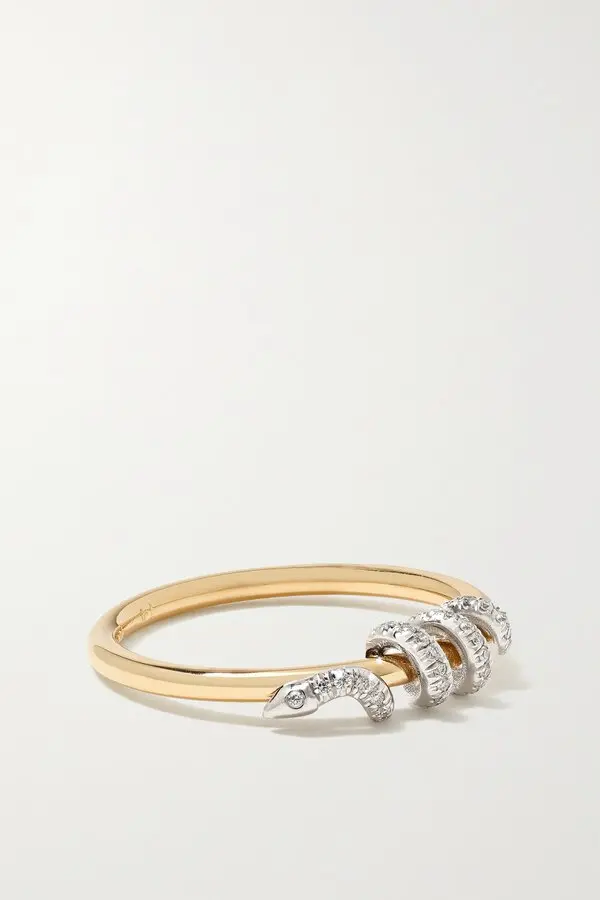 Ileana Makri Twisted Boa 18-karat And Diamond Ring - Gold