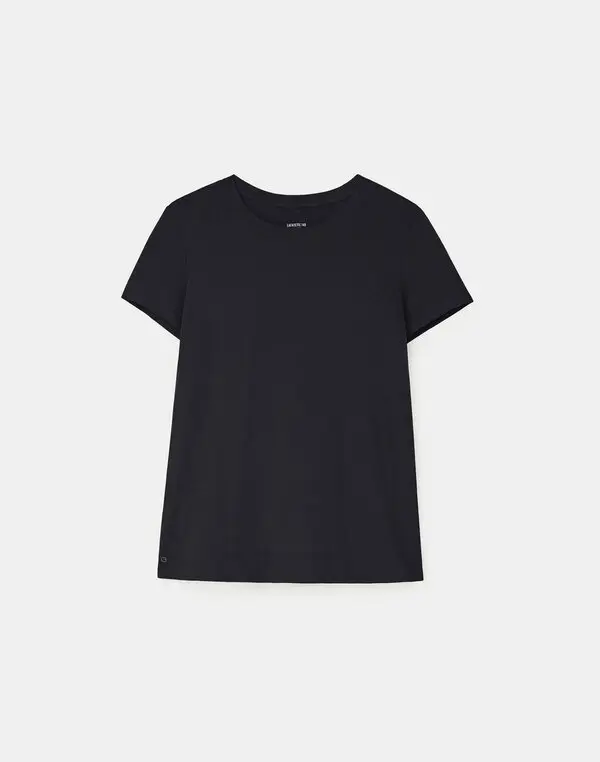 Lafayette 148 New York Cotton Jersey Crewneck T-shirt - Black
