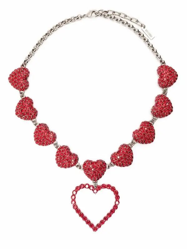 Moschino Crystal Heart-embellished Necklace