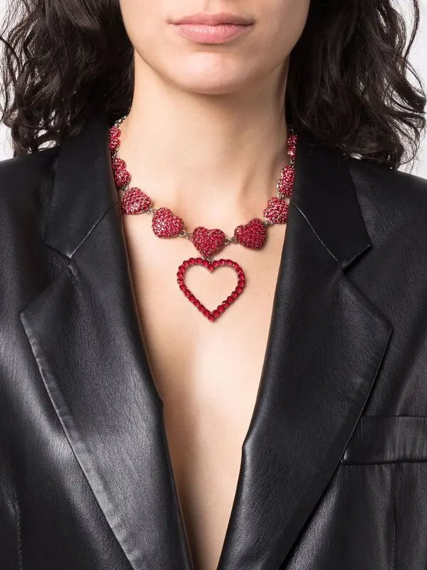 Moschino Crystal Heart-embellished Necklace