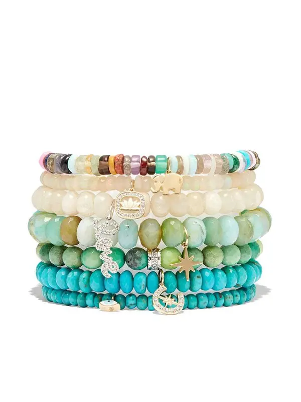 SYDNEY EVAN 14kt Yellow Starburst Opal And Diamond Bracelet - Gold