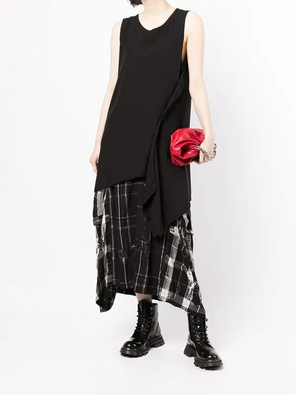 Y’s Sleeveless Draped-hem Top