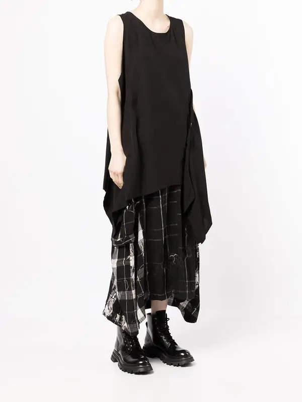 Y’s Sleeveless Draped-hem Top