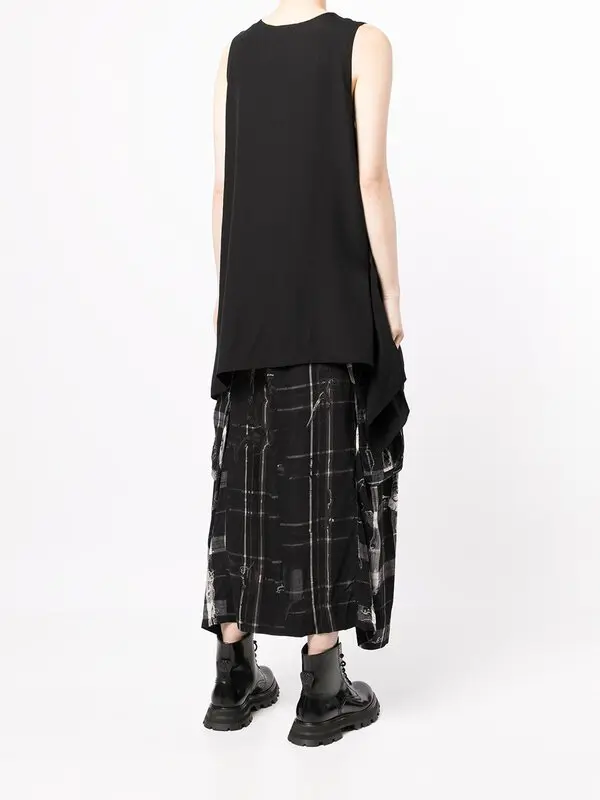 Y’s Sleeveless Draped-hem Top