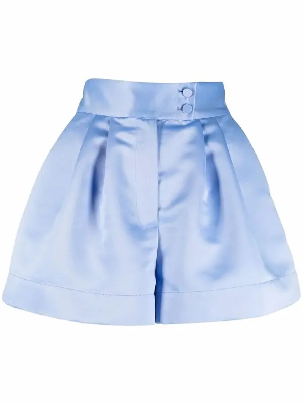STYLAND Satin Tailored Shorts - Blue