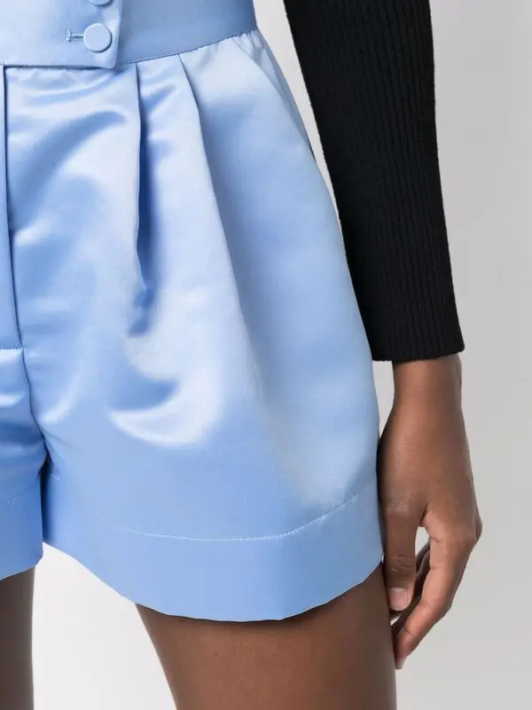 STYLAND Satin Tailored Shorts - Blue