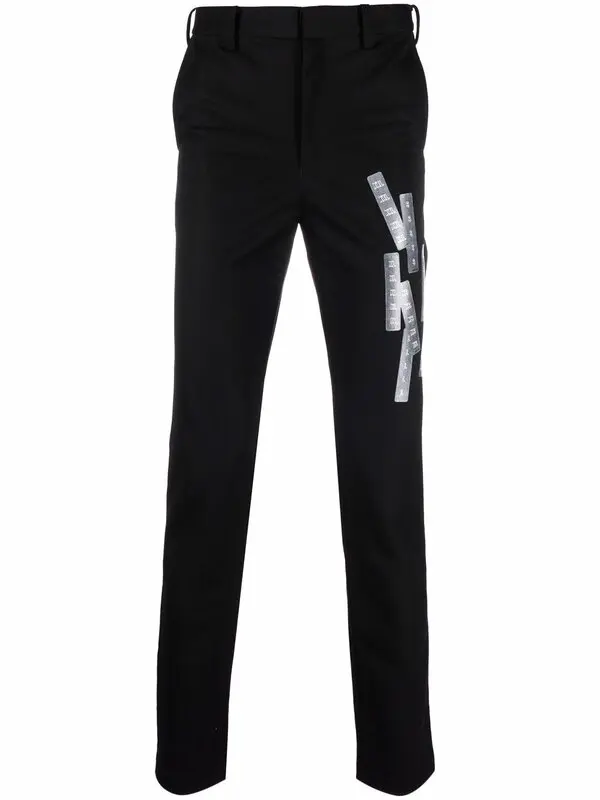 DOUBLET Label-print Straight-leg Trousers