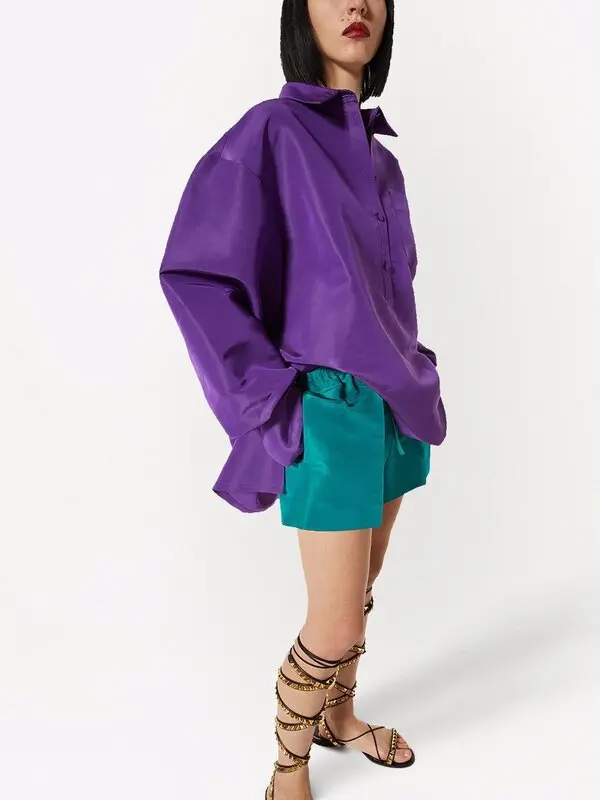 Valentino Garavani Drawstring-waist Pressed-crease Shorts