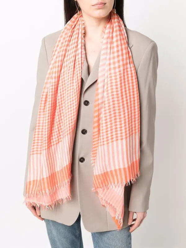 Faliero Sarti Check Pattern Scarf