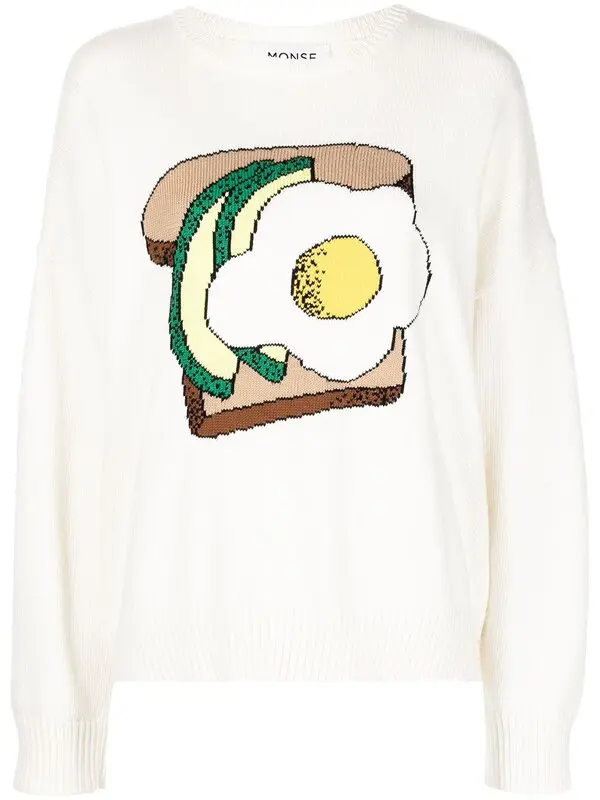 Monse Avocado Toast Merino-knit Jumper - White