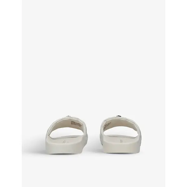 Kurt Geiger Meena Eagle Embellished Quilted Rubber Sliders - Bone