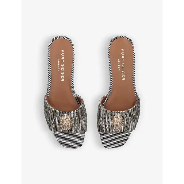 Kurt Geiger Kensington Houndstooth Woven Mules