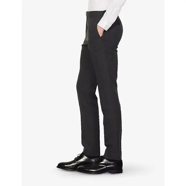 Sandro Slim-fit Tapered Wool Trousers - Noir / Gris