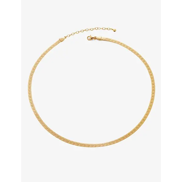 Monica Vinader Heart Snake Choker Necklace In 18ct Yellow -plated Sterling Silver - Gold