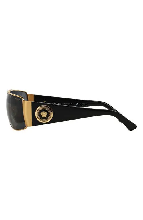 Versace 63mm Polarized Oversized Rectangle Sunglasses