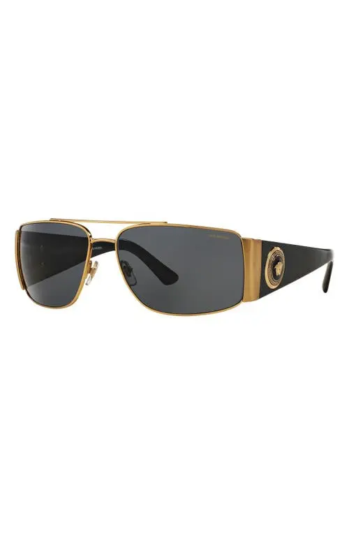 Versace 63mm Polarized Oversized Rectangle Sunglasses