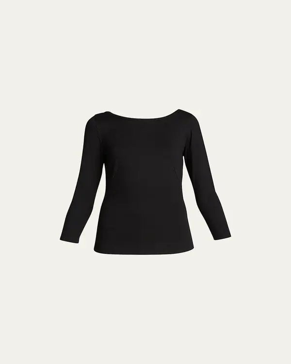 Akris Three-quarter-sleeve Jersey Top